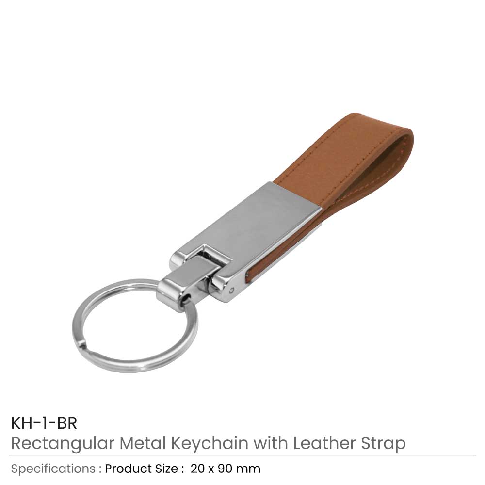 Metal Key Chains with Leather Strap | Promotional Gifts, Customised ...