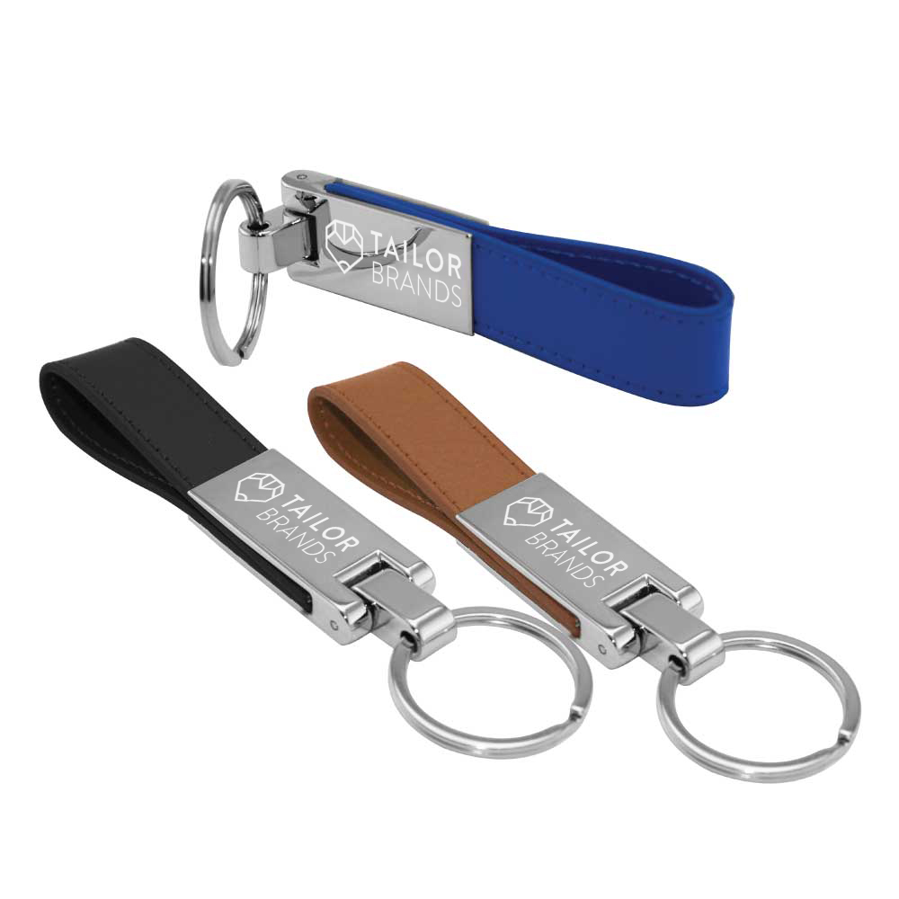 Metal Key Chains with Leather Strap | Promotional Gifts, Customised ...