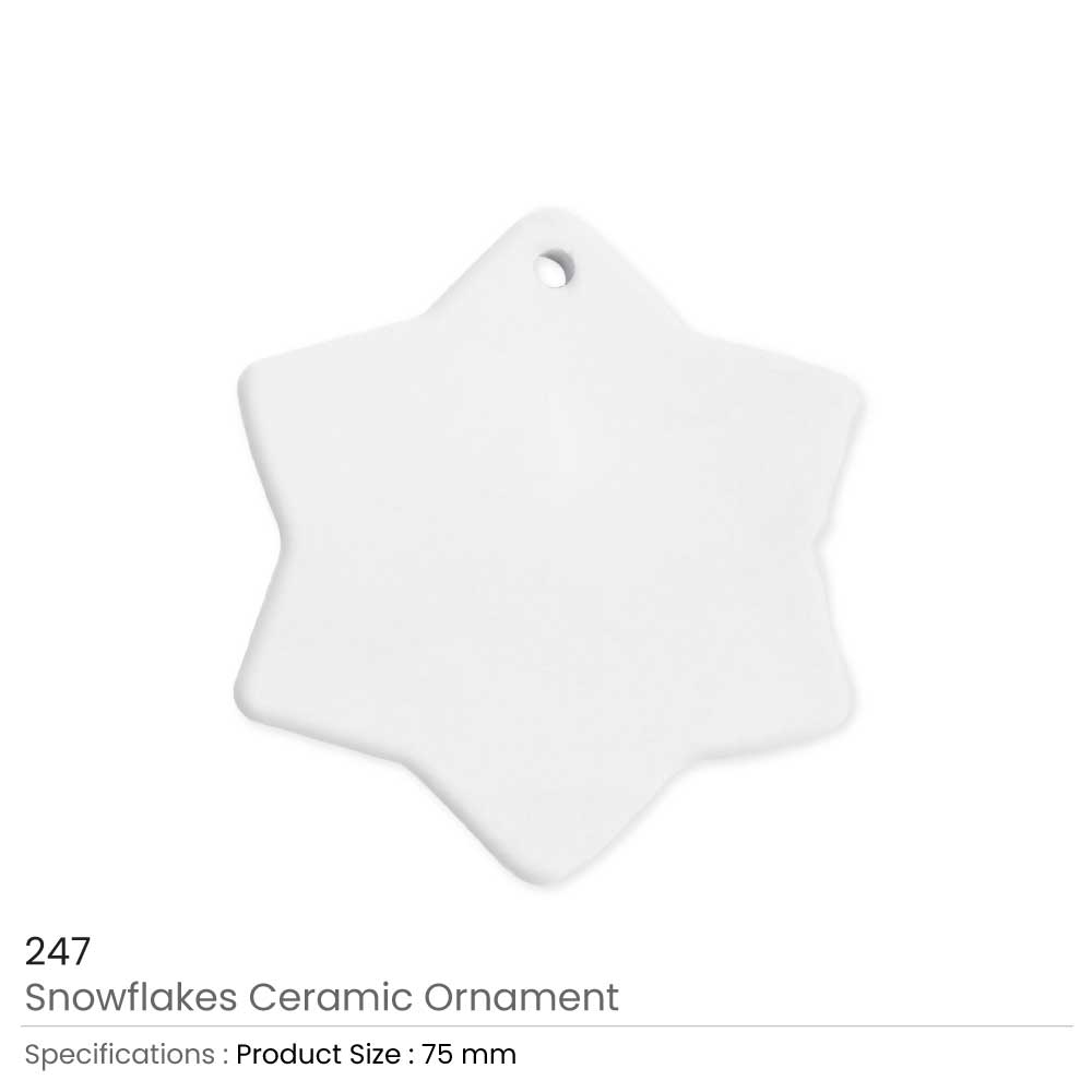 Snowflake Ceramic Ornaments | Promotional Gifts, Customised Gifts ...