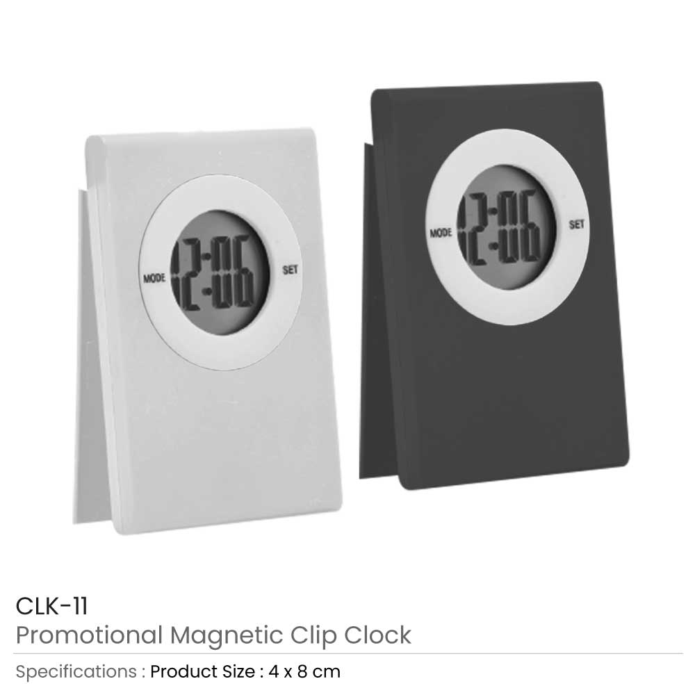 Table Clock with Magnetic Clip | Promotional Gifts, Customised Gifts ...