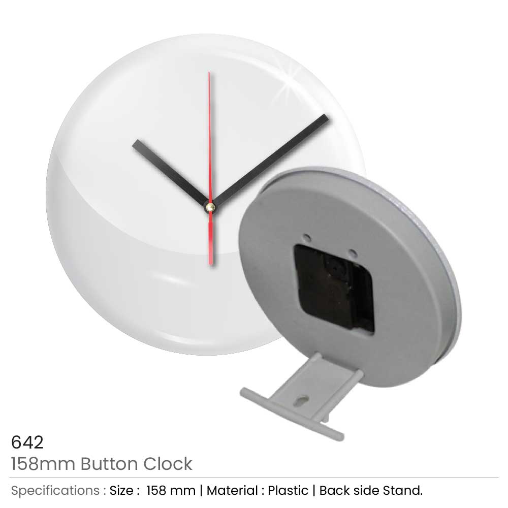Clock Button with Stand | Promotional Gifts, Customised Gifts, Uniforms ...